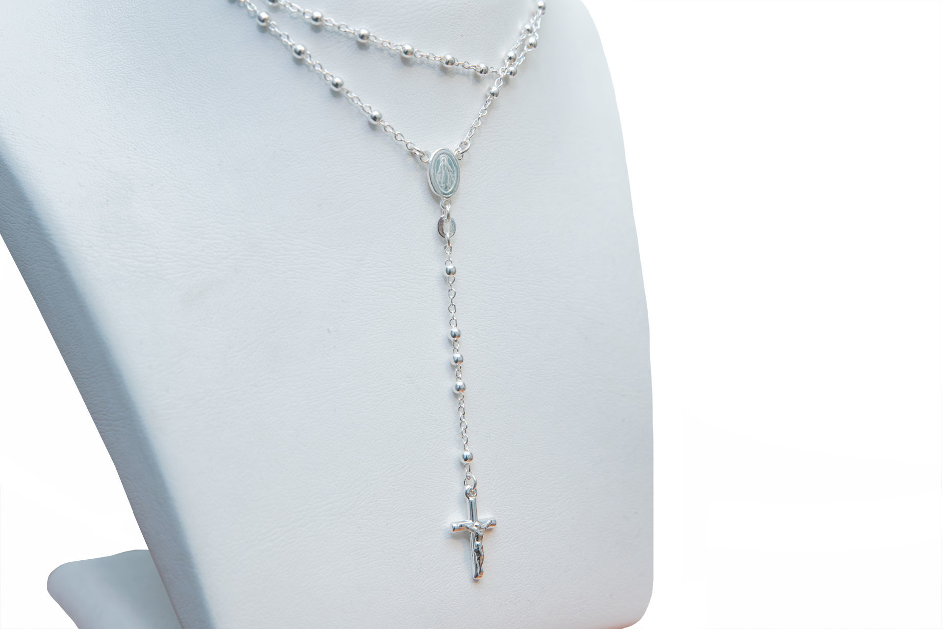 Long silver rosary with miraculous medal 925/rosary1 | Official Parish ...