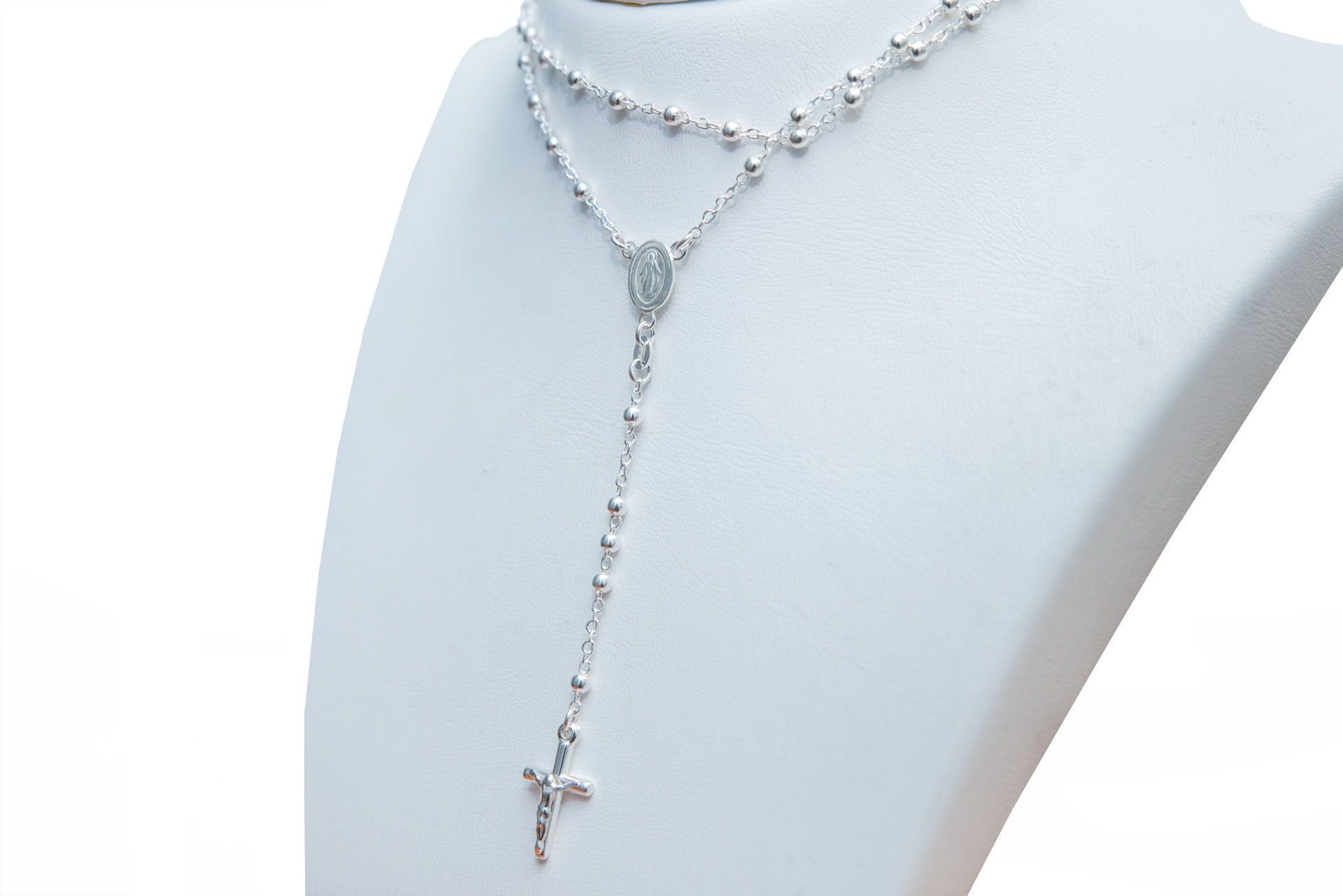 Long silver rosary with miraculous medal 925/rosary1 | Official Parish ...