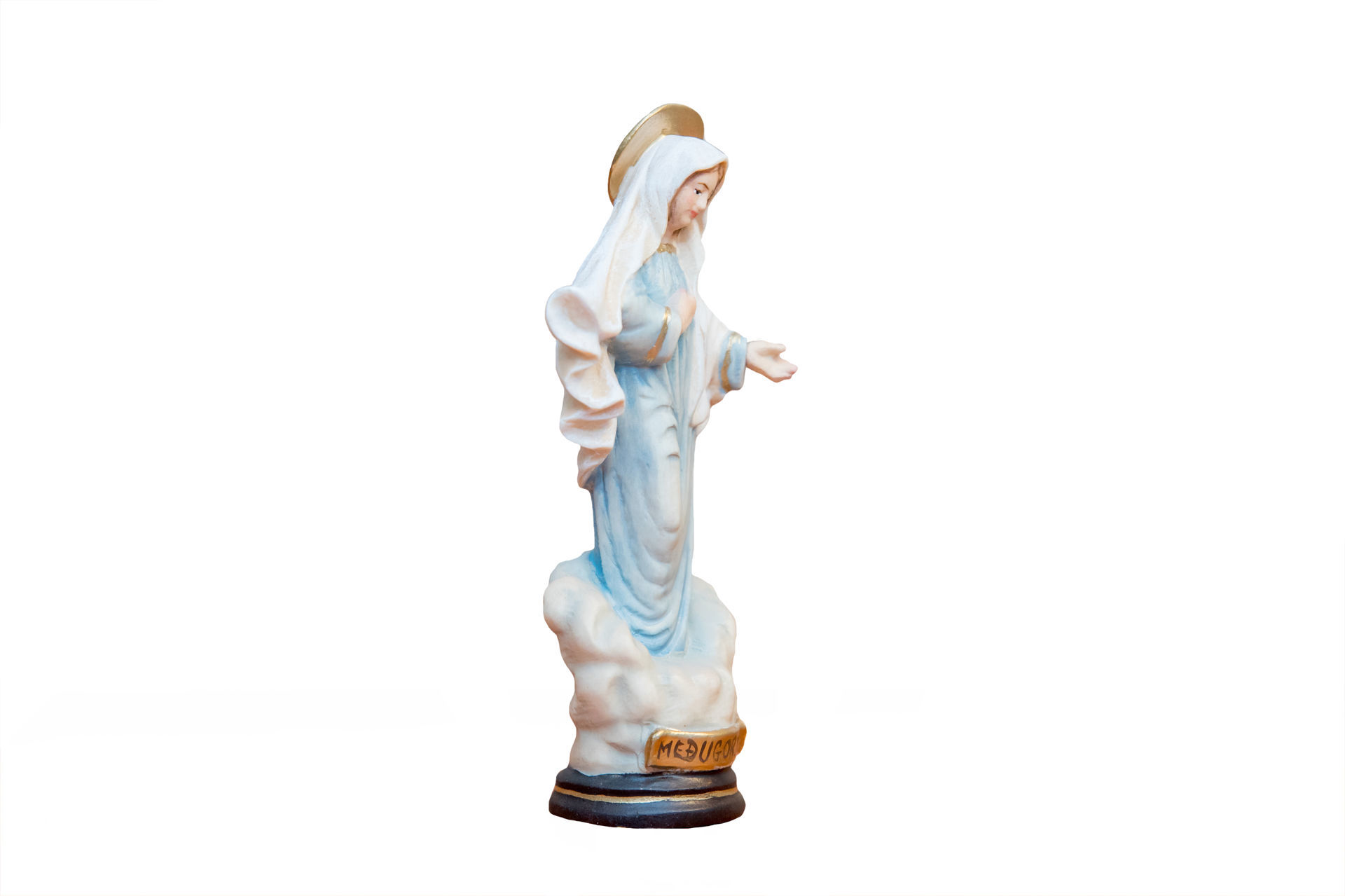 Our Lady on cloud- Wood (blue) | Official Parish Medjugorje Webshop