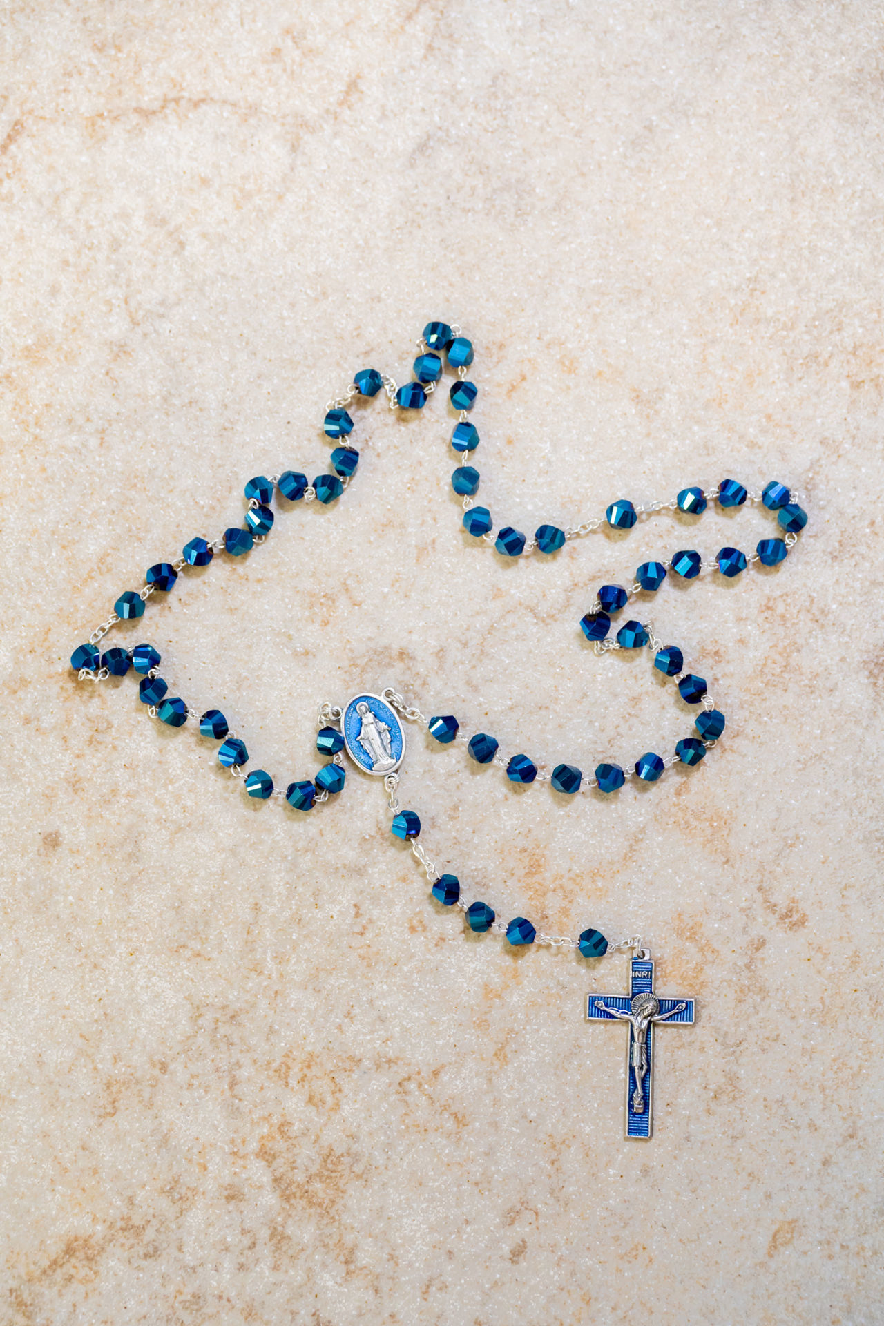 Blue Crystal Rosary | Official Parish Medjugorje Webshop